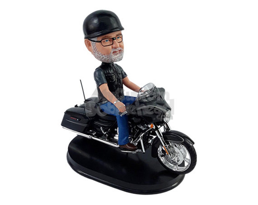 Custom Bobblehead Hardcore Motorcycle Aficionado, Biker Custom ...