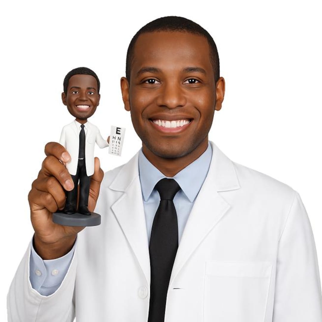 Custom Bobblehead Male Optometrist, Male Physician Doctor Custom ...