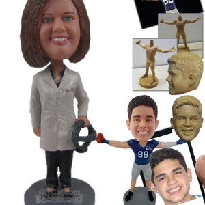 Custom Bobblehead Female Optometrist, Female Physician Doctor Custom ...