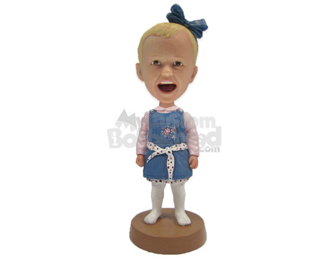 Custom Bobblehead Cute Little Girl in Dress, Casual Girl in Summer ...