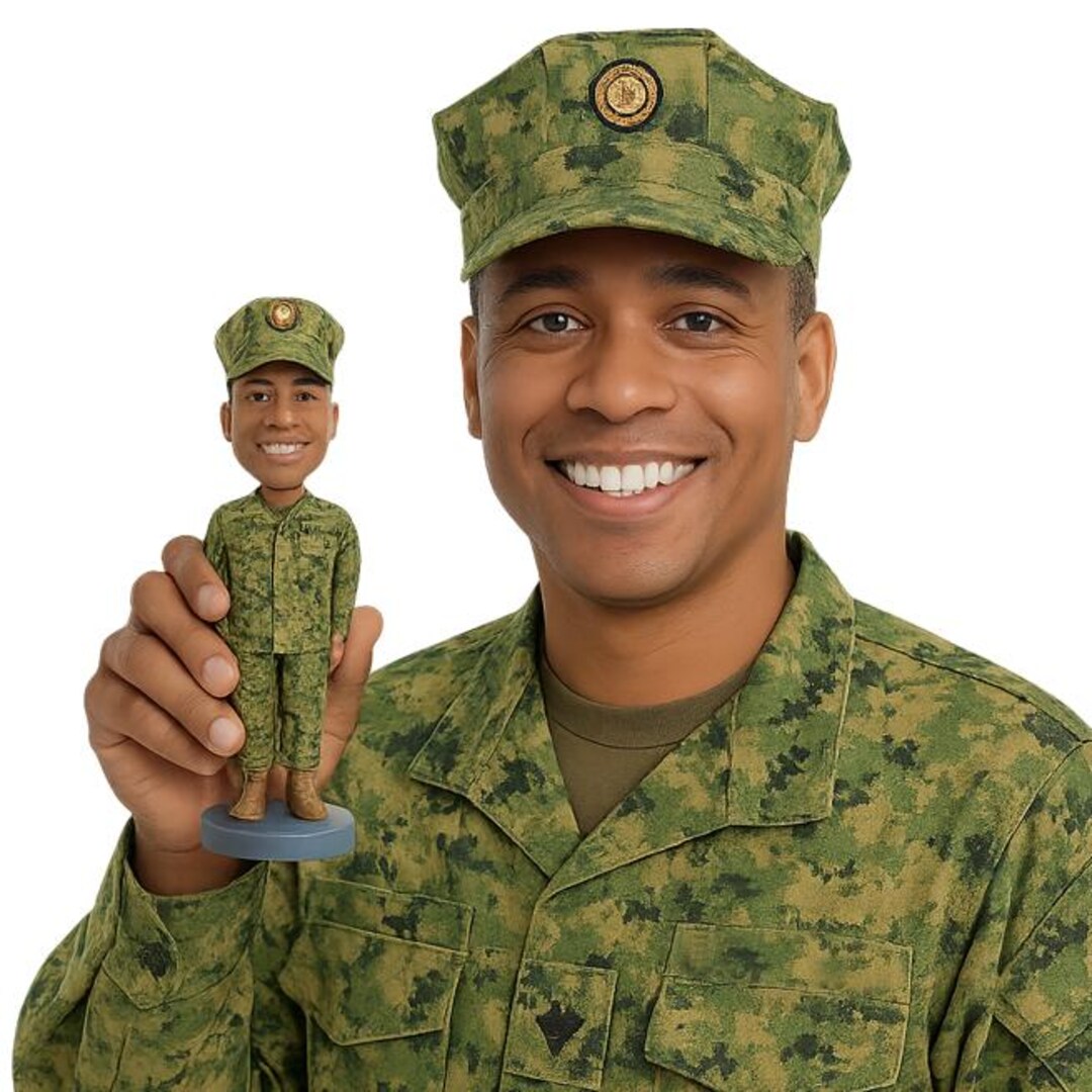 Custom Bobblehead Arm Forces, Soldier Custom Bobblehead, Army Custom ...