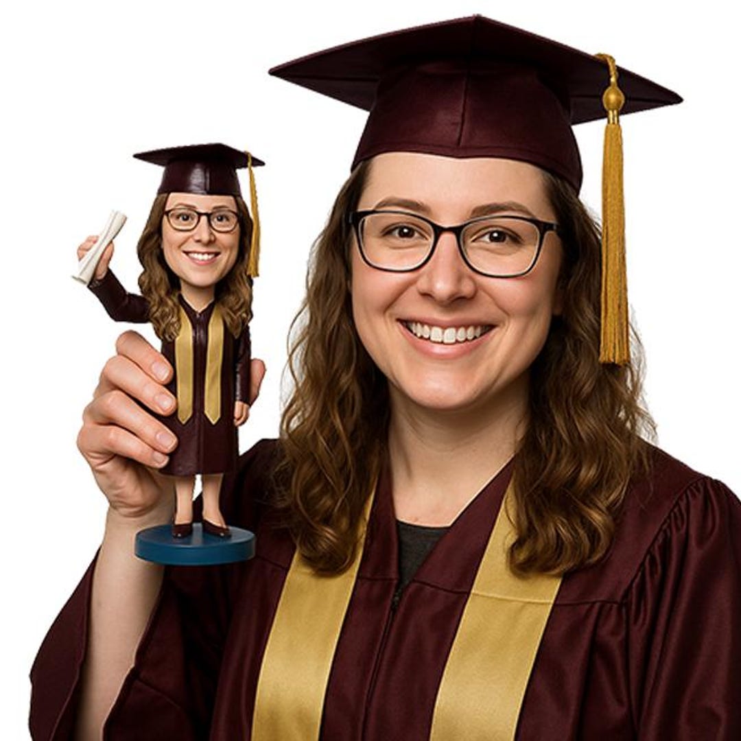 Custom Bobblehead Female Graduate Student, Graduate Custom Bobblehead ...