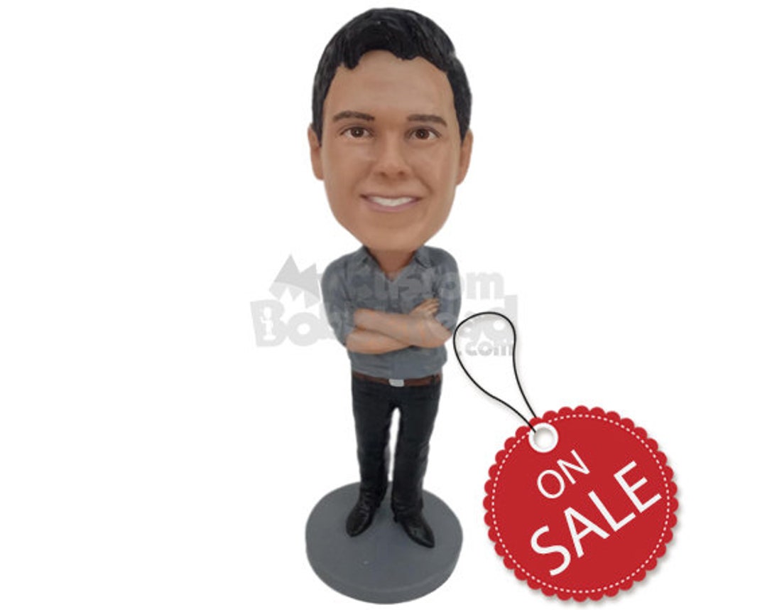 Custom Bobblehead Super Duper Awesome Guy, Relaxed Casual Male Custom ...