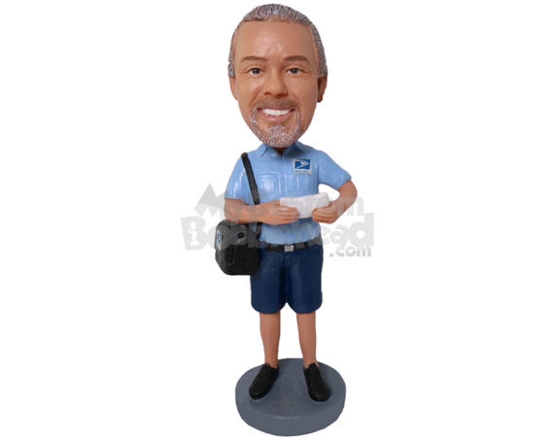Custom Bobblehead Mail Delivery, Postman in Shorts Custom Bobblehead, Letter Carrier Custom ...