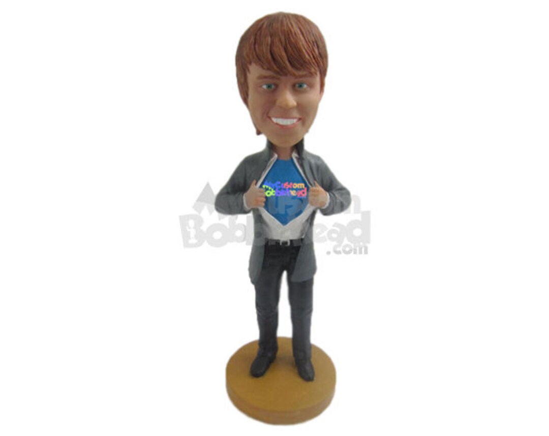 Custom Bobblehead Cool Super Hero Dude in Formal Outfit Custom ...