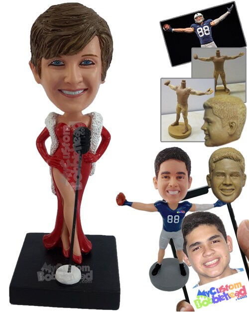 Custom Bobblehead Female Singer, Professional Singer Custom Bobblehead ...
