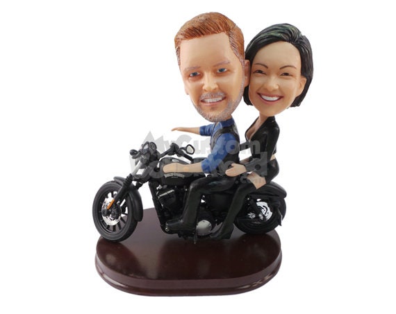 Custom Bobblehead Fun Loving Biker Couple Biker Wedding | Etsy