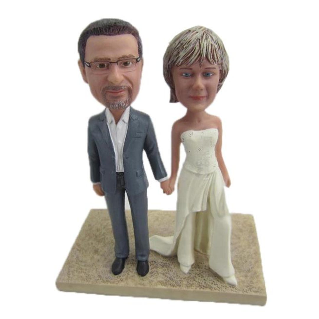 Custom Bobblehead Beach Wedding Couple, Bridal Custom Bobblehead ...