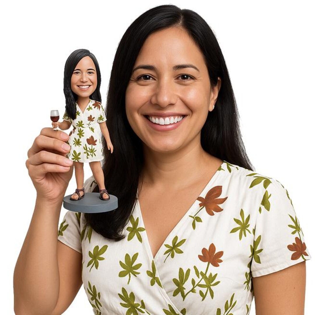Custom Bobblehead Fashionable Female Wearing a Beautiful Fashionable ...
