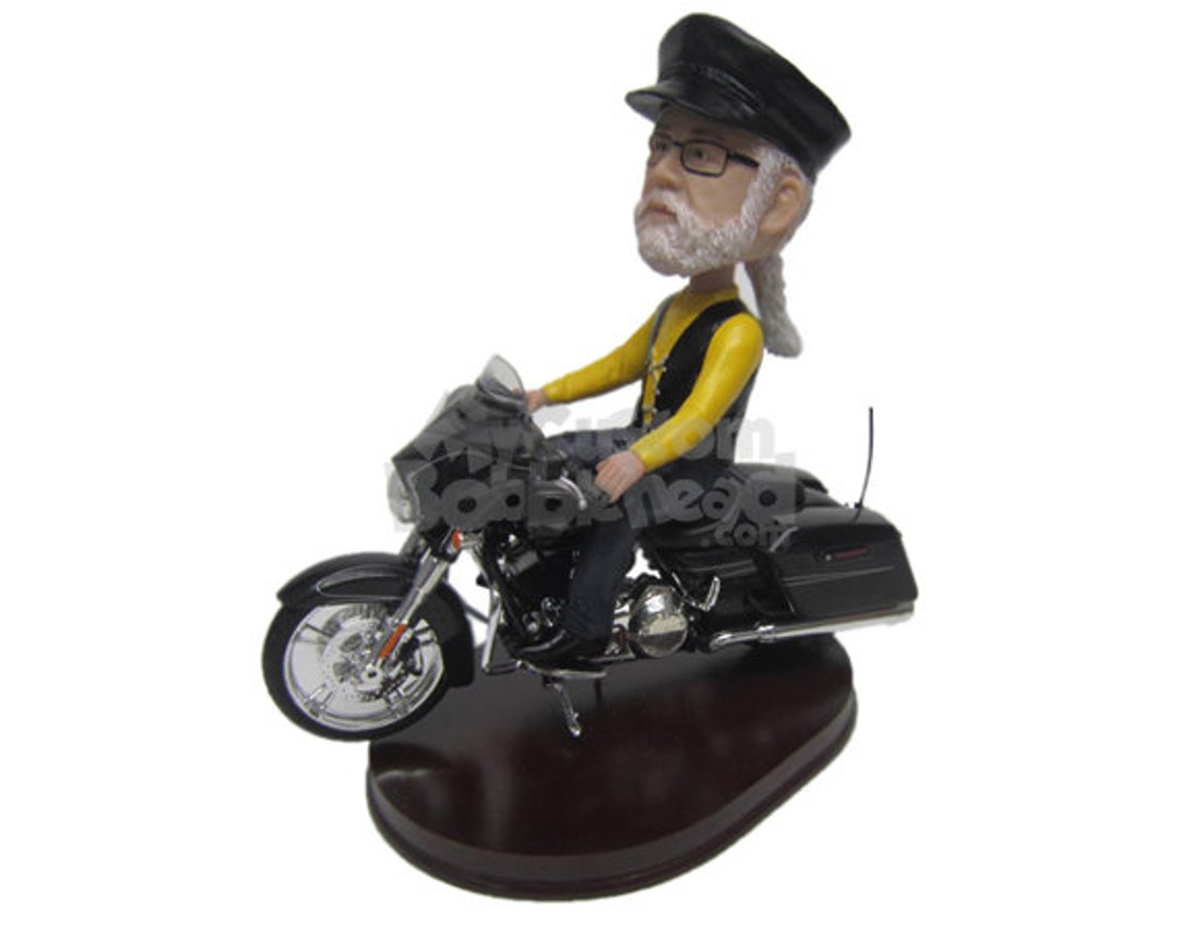 Custom Bobblehead Hardcore Biker, Motorcycle Rider Custom Bobblehead ...