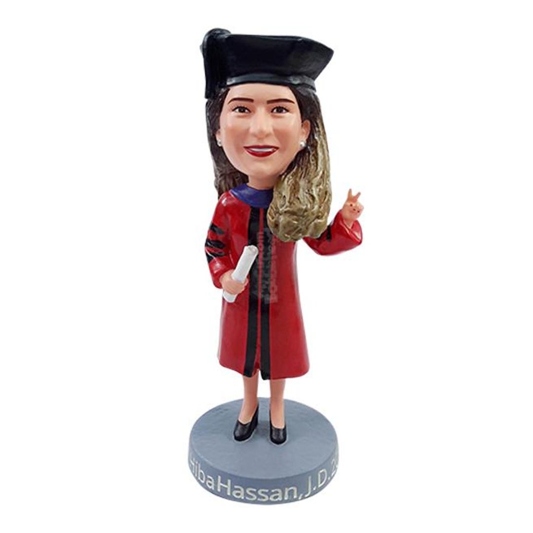 Custom Bobblehead Important Graduate Student Holding a Diploma ...