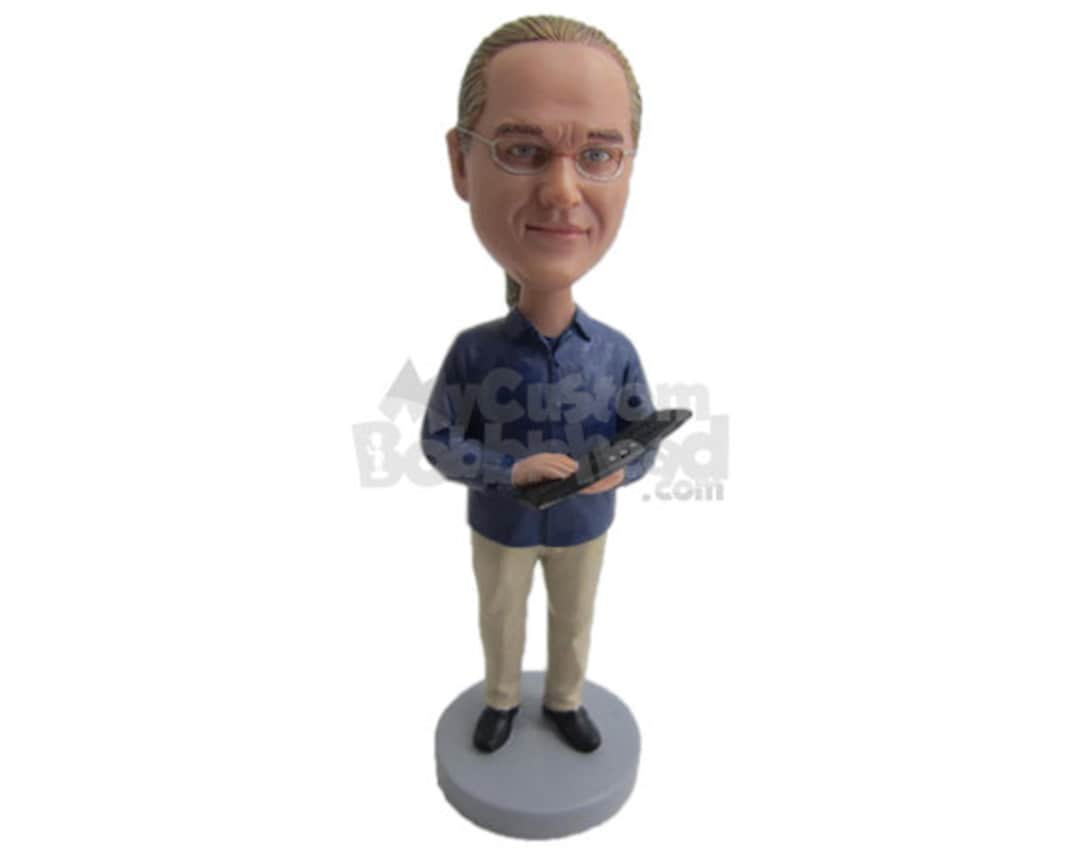 Custom Bobblehead Computer Geek, IT Guy With Computer Keyboard Custom ...