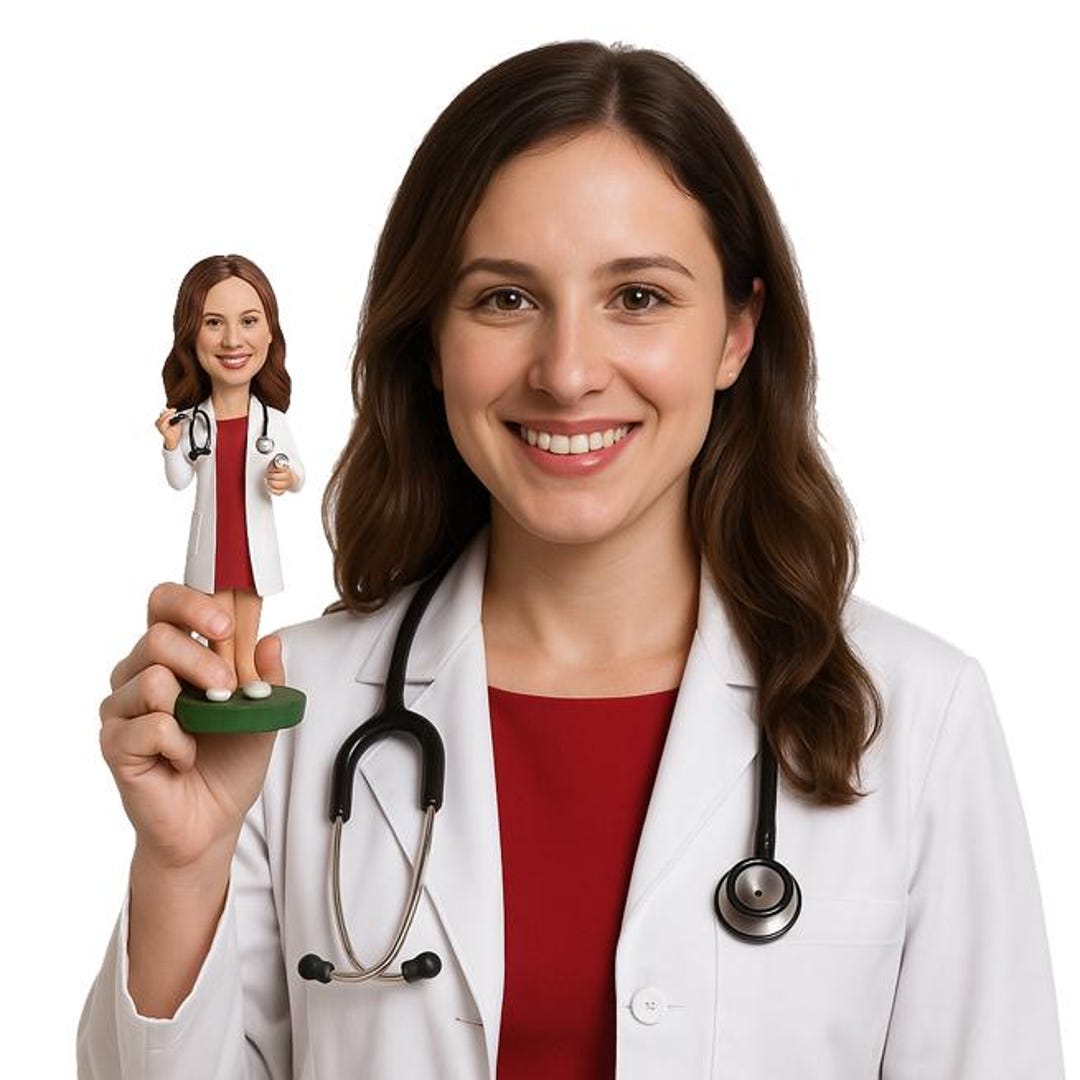 Custom Bobblehead Female Doctor, Female Physician Custom Bobblehead ...