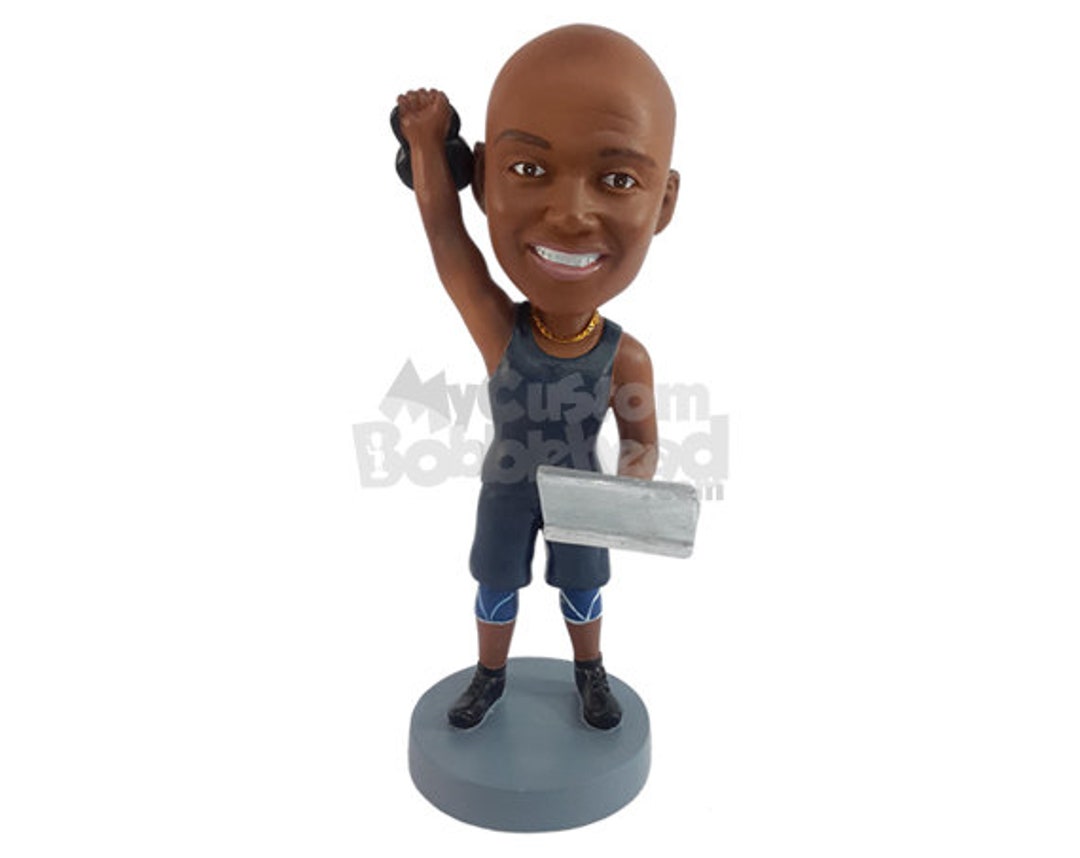 Custom Bobblehead Working From Home Gym Fan, Weight Lifter Custom ...