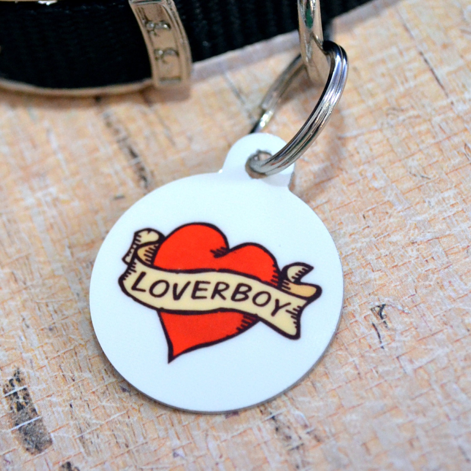 Tattoo Art Pet Tag Loverboy Dog Tag Pet Identification Dog - Etsy