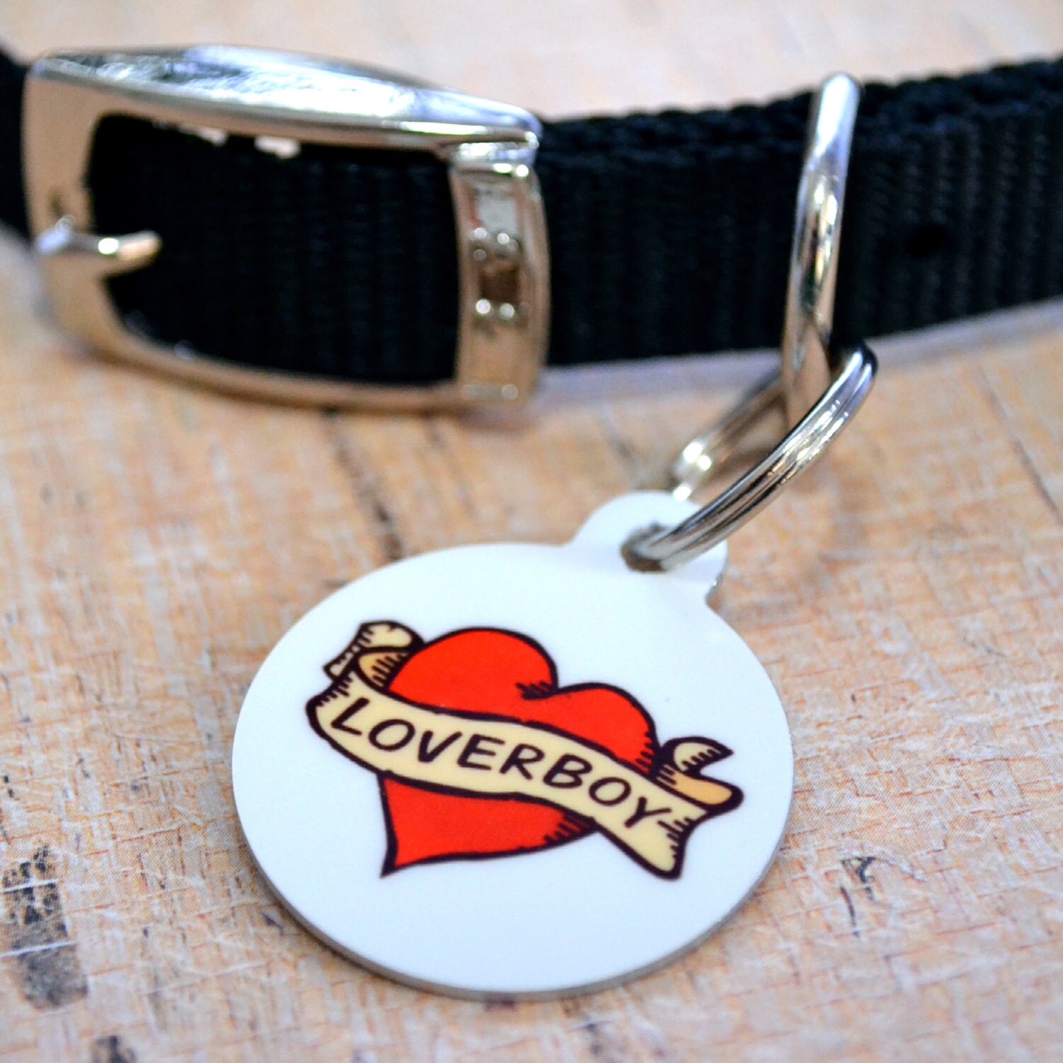 Tattoo Art Pet Tag Loverboy Dog Tag Pet Identification Dog - Etsy