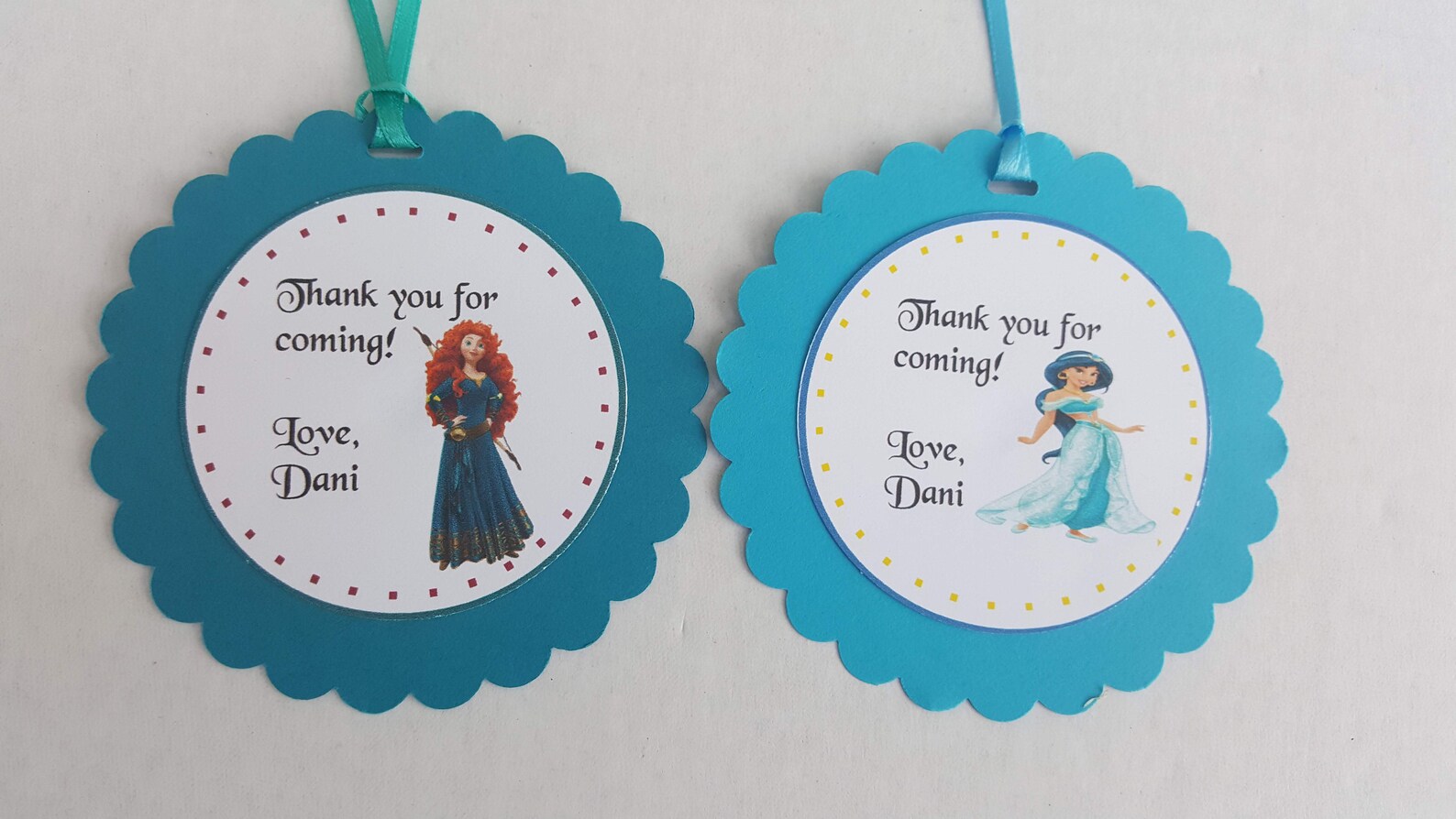 Personalized Disney Princess Happy Birthday Thank You Tags for - Etsy