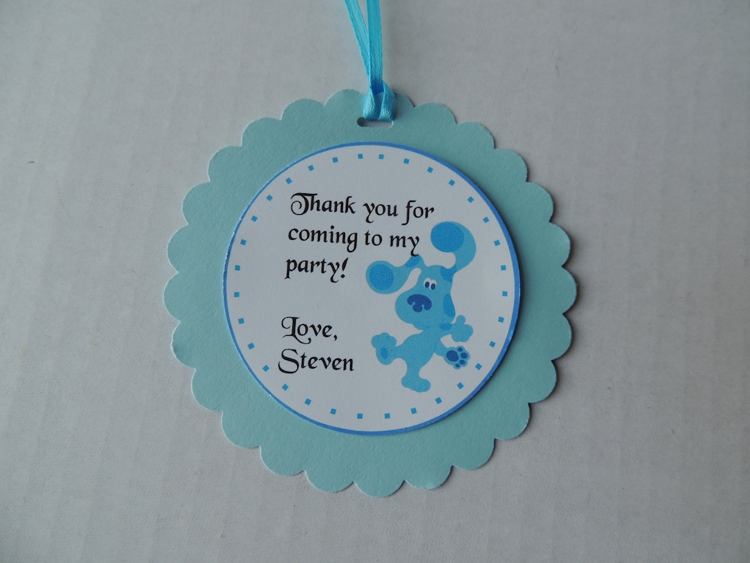Personalized Blues Clues Happy Birthday Thank You Tags for Favor Bags ...
