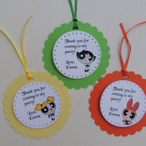Personalized Power Puff Girls Happy Birthday Thank You Tags - Etsy