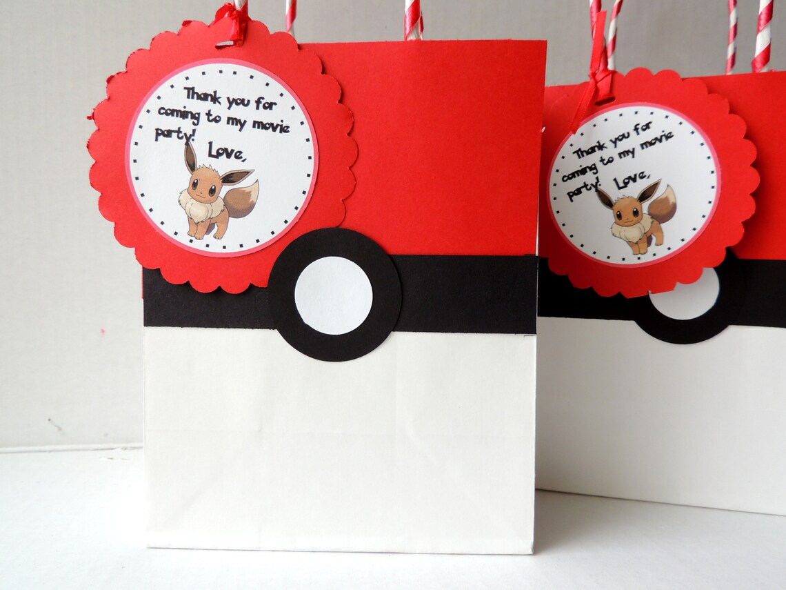 Handmade Pokemon Birthday Party Favor Treat Bags Pokeball - Etsy