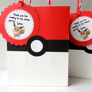 Handmade Pokemon Birthday Party Favor Treat Bags Pokeball Thank You ...