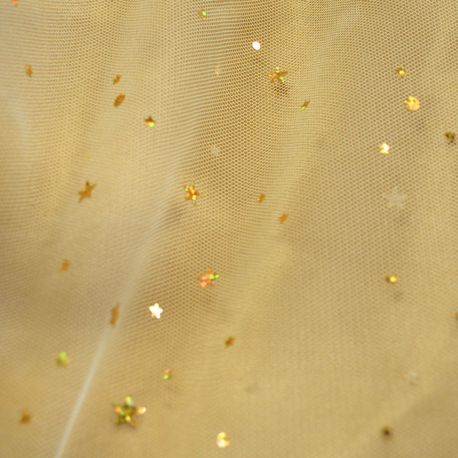 JN00283 Yellow Gold Stars Planets Embossed Lazor Sequins 100% | Etsy