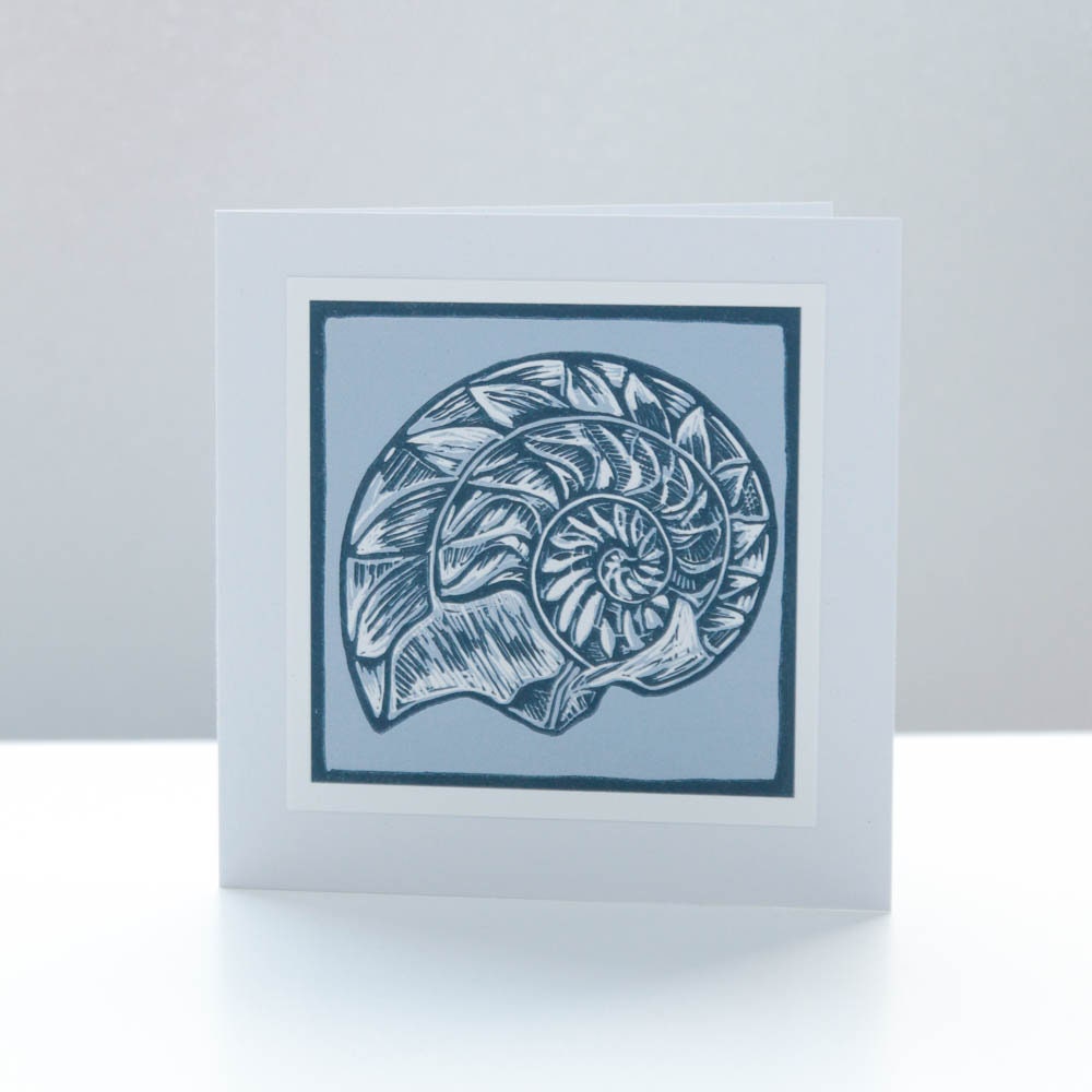Set of 4 shell lino cards — Kate Watkins | Artist & Printmaker