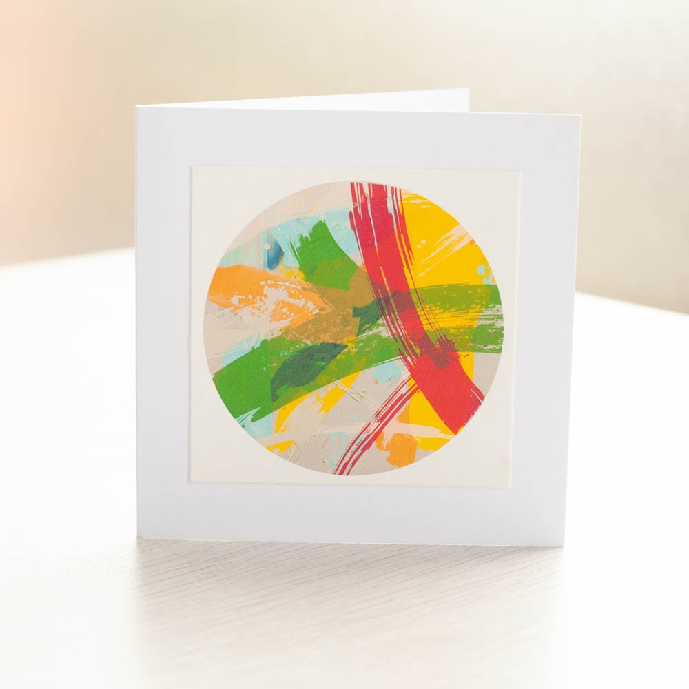 Make a splash (green) circle card — Kate Watkins | Artist & Printmaker