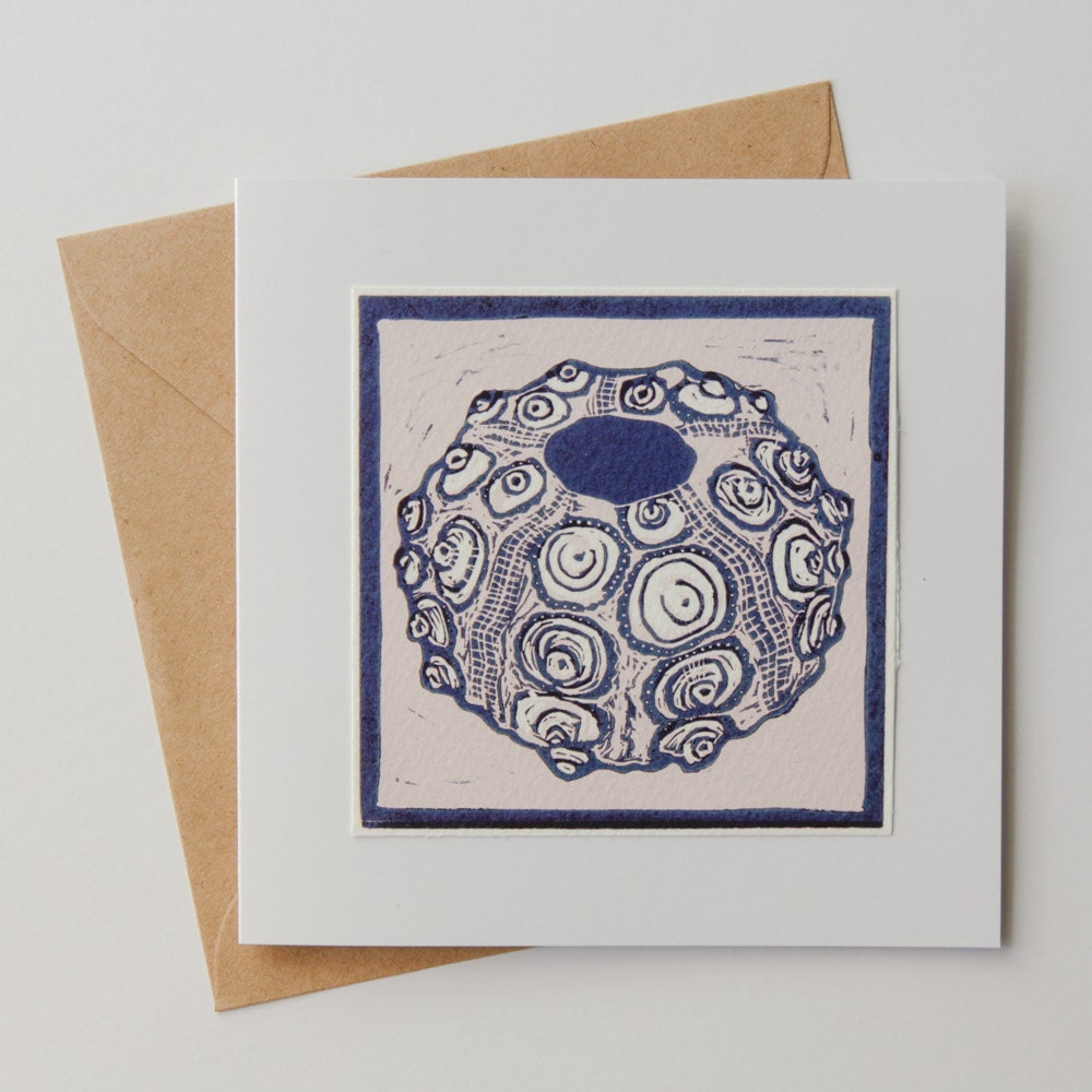 Set of 4 shell lino cards — Kate Watkins | Artist & Printmaker