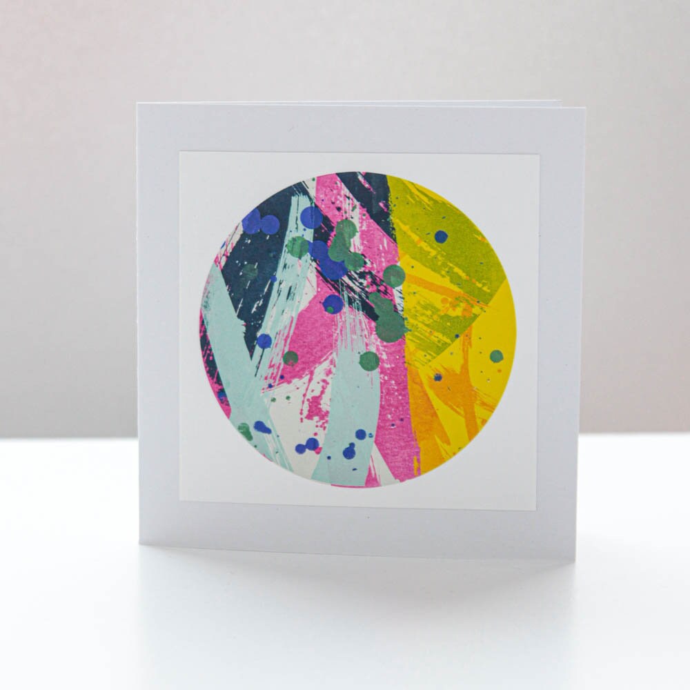 Make a splash (green) circle card — Kate Watkins | Artist & Printmaker