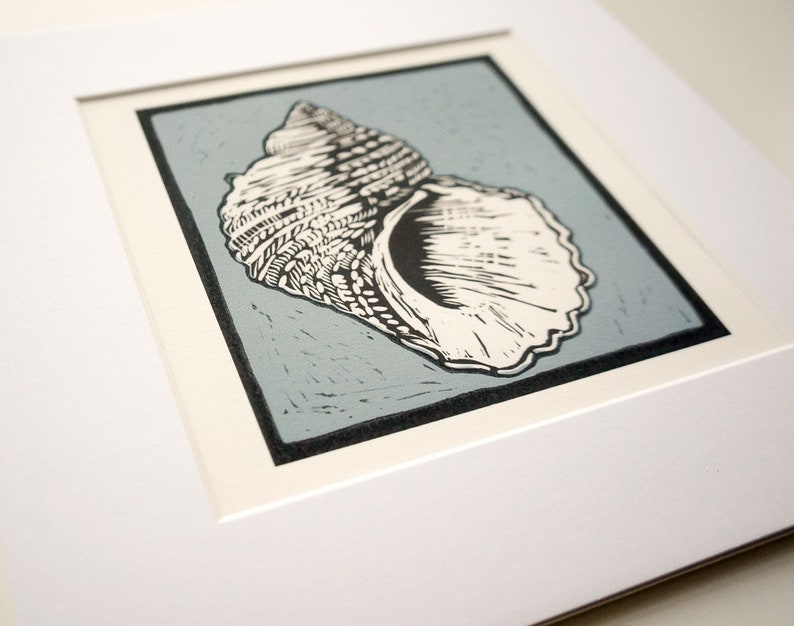 Shell Lino Print Handmade Card Handmade Card Beach Design - Etsy UK