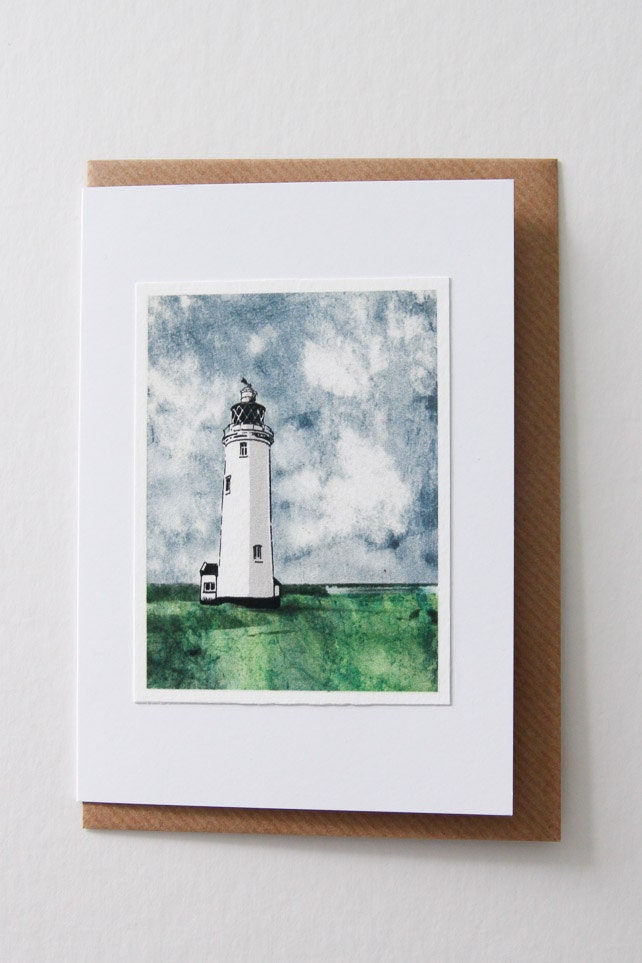 Lighthouse Coastal Handmade Card Hampshire Coast Hurst - Etsy UK
