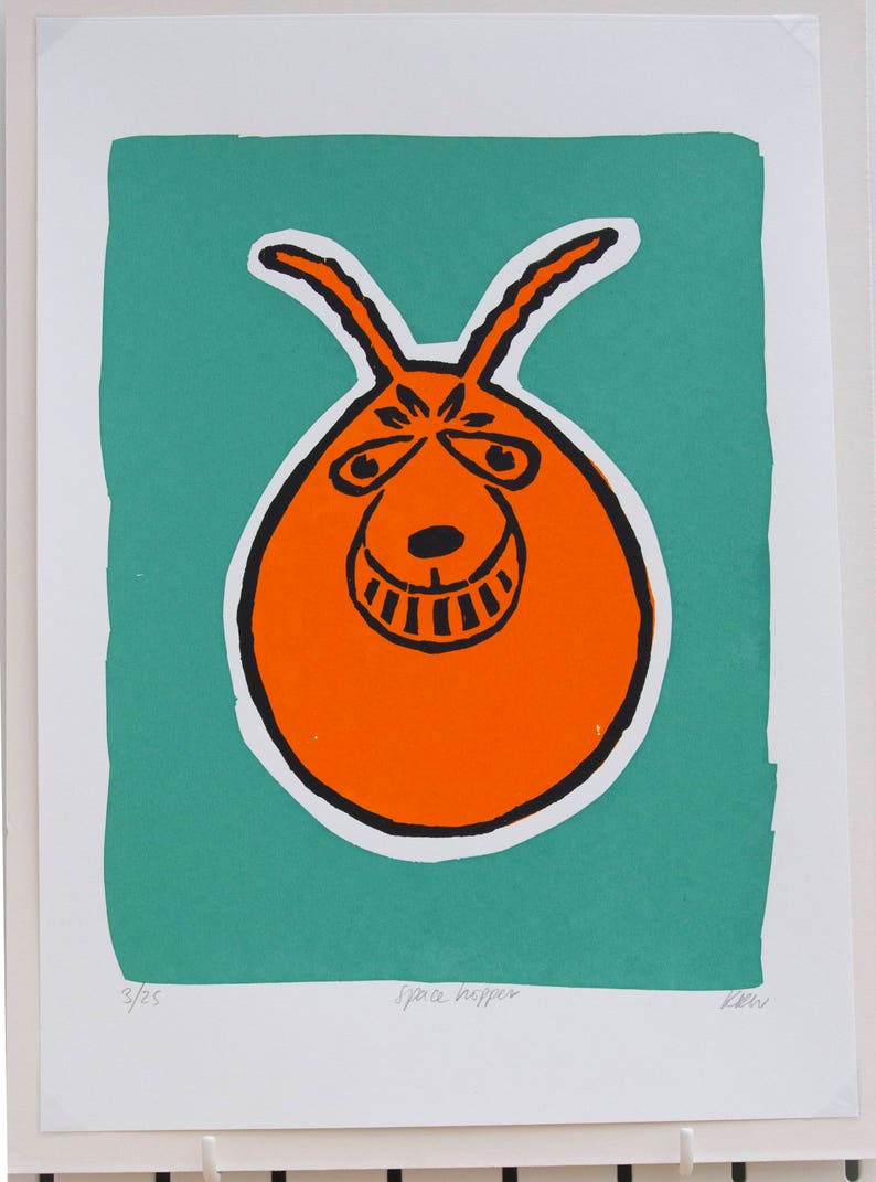 Space Hopper Retro Handmade Card - Etsy