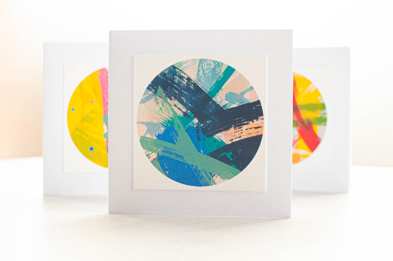 Make a splash (green) circle card — Kate Watkins | Artist & Printmaker