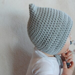 Baby Pixie Bonnet, Crochet Super Soft Bonnet, Newborn Hat With Ties ...
