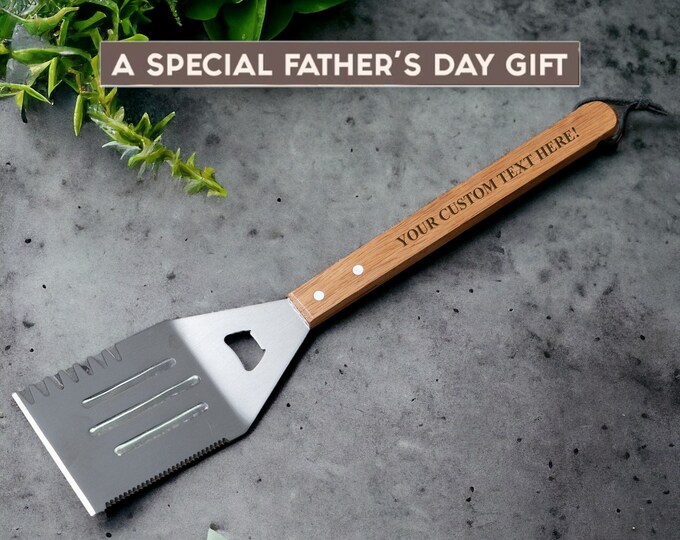 Father's Day Gift, Personalized Spatula, Grilling, BBQ, Bamboo Wood ...