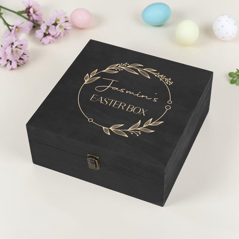 Personalized Christian Easter Gift Box, He is Risen Easter Blessings ...
