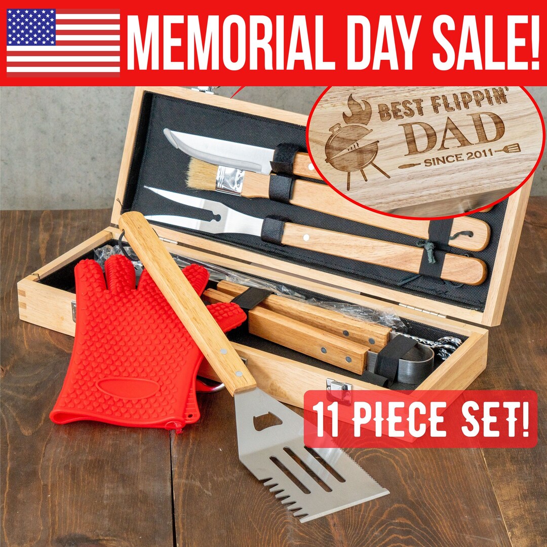 Gift for Dad, Personalized Grill Set, Custom Father's Day Gift, BBQ ...