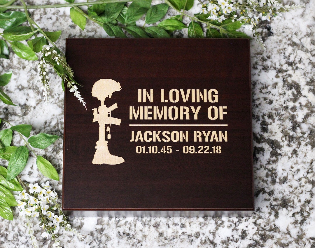 Fallen Soldier Memorial Box, Fire Fighter, Custom Memorial Gift ...