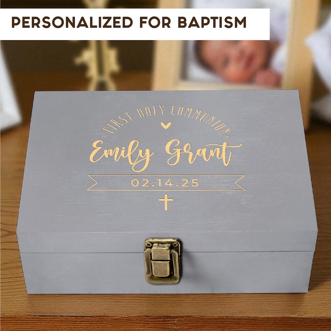 Personalized Baptism Gift for Godson or Goddaughter, Engraved Wooden ...