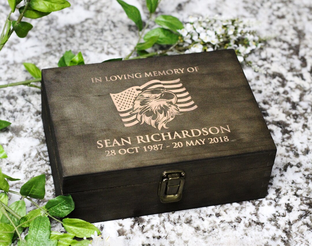Fallen Soldier Memorial Box, Custom Memorial Gift, Military Memorial ...