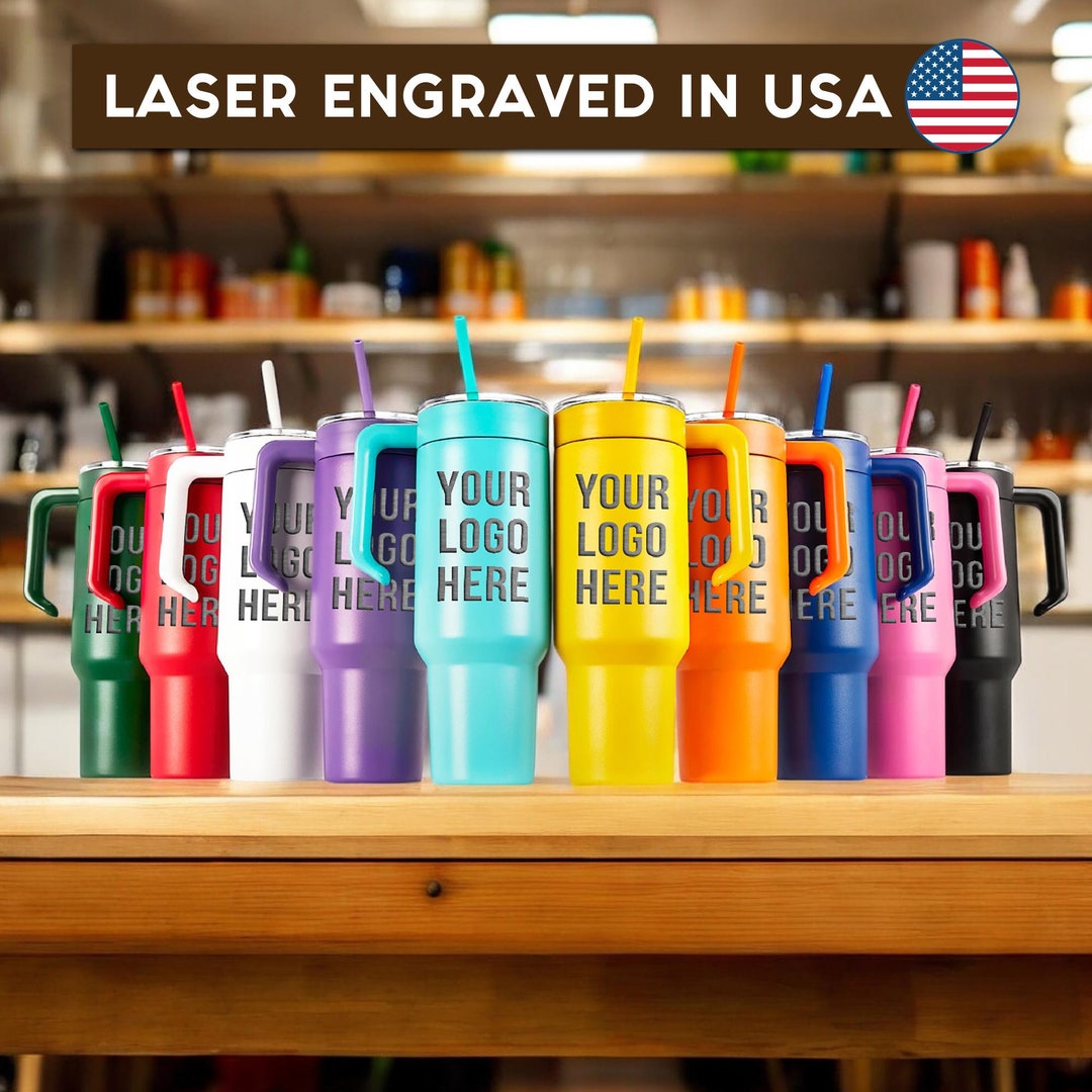 Custom Logo 40oz Tumblers, Engraved Company Logo Tumbler, Bulk Tumblers ...