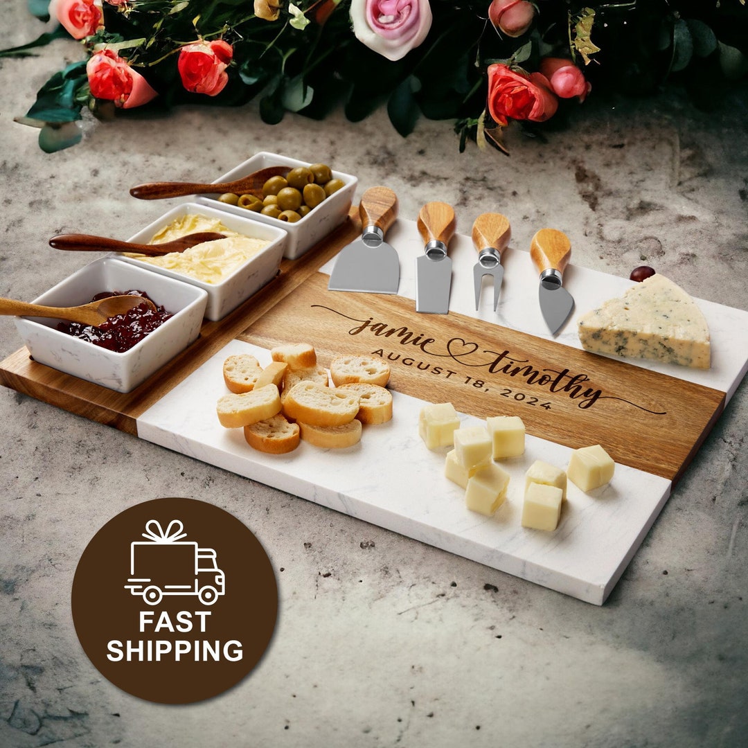 Personalized Serving Board for Couple or Family Gift, Cheese Board With ...
