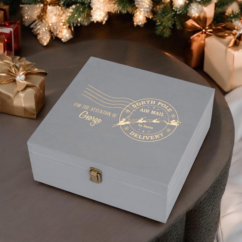 Custom Christmas Eve Box for Kids, Personalized Wooden Christmas Box ...
