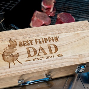 Gift for Dad, Personalized Grill Set, Custom Father's Day Gift, BBQ ...