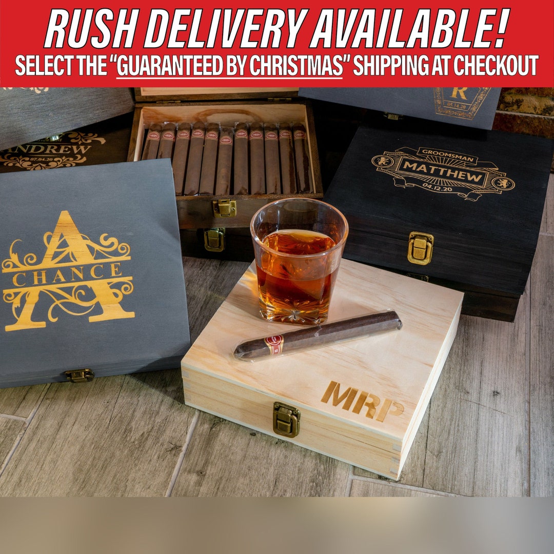 Groomsmen Cigar Box Gift Box Best Man Box Engraved Cigar - Etsy