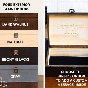 Wood Memory Box, Rustic Wooden Keepsake Box, Personalized Engraved Gift ...