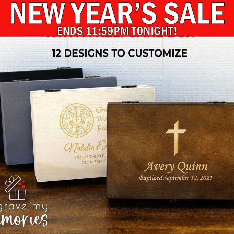 Wooden Baptism Memory Box - Etsy