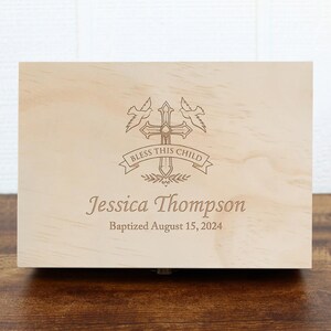 Personalized Baptism, First Communion, Engraved Wood Keepsake Box ...