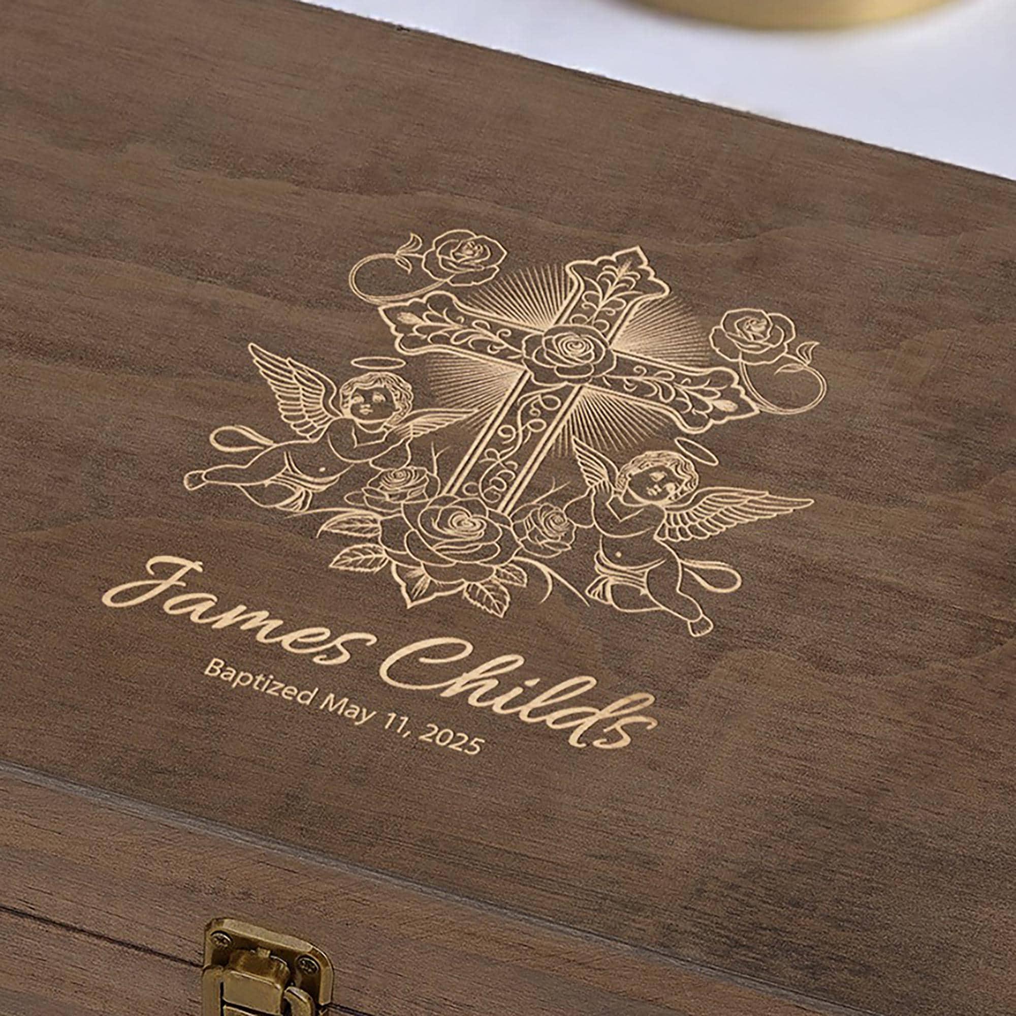 Infant Baptism or Baby Dedication Gift, Engraved Wooden Memory Keepsake ...